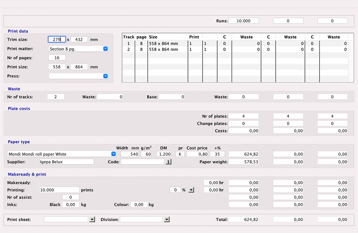 Newsprint Calculation | Dataline