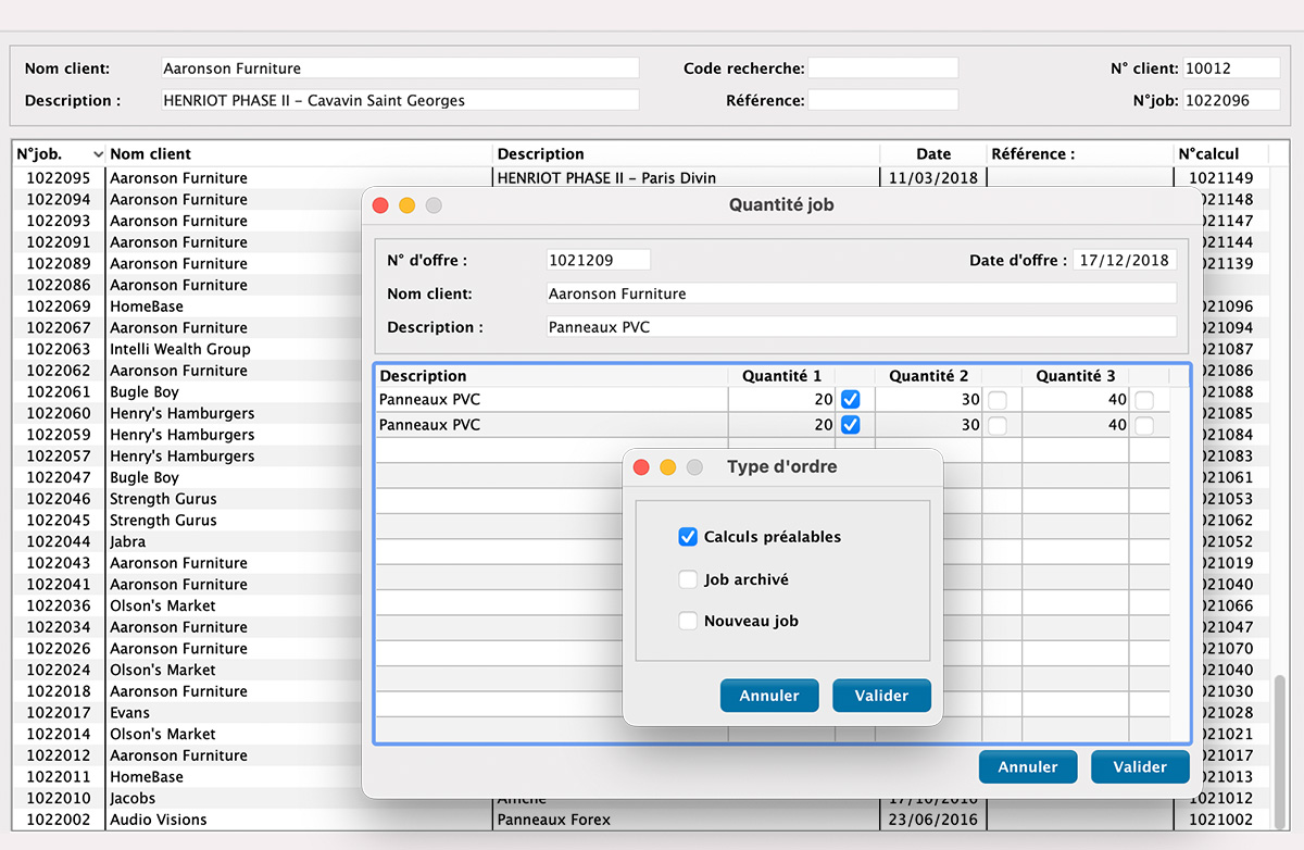 Création d'une commande à partir d'un calcul | Dataline